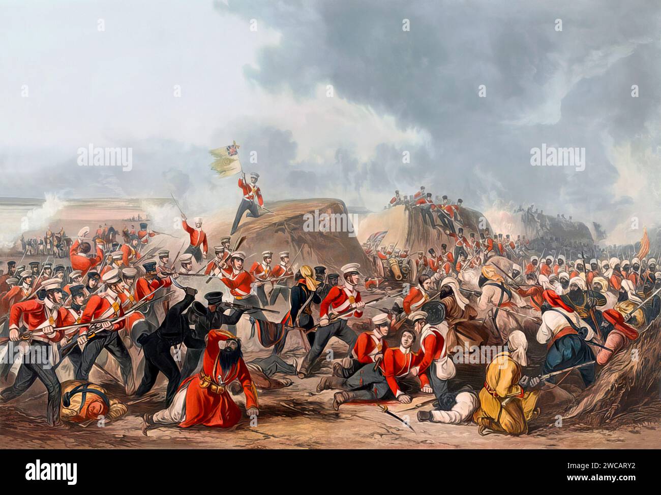 The Battle of Sobraon, First Anglo-Sikh War, 10 February 1846 Stock ...