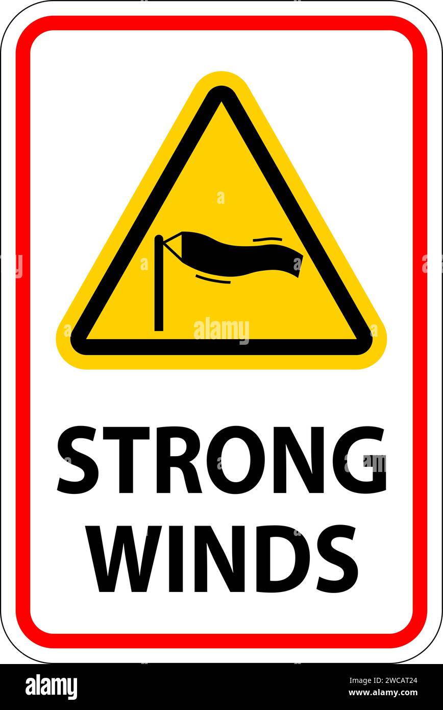 Water Safety Sign Warning - Strong Winds Stock Vector Image & Art - Alamy
