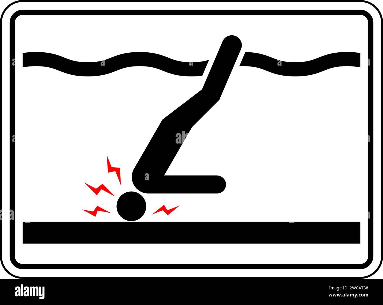 Water Safety Sign Warning - Shallow Water Stock Vector Image & Art - Alamy