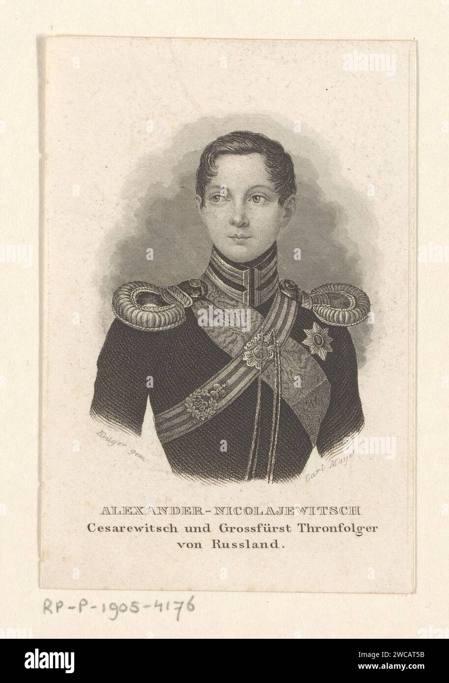Portrait of Alexander II of Russia, as the heir to the throne, Carl ...