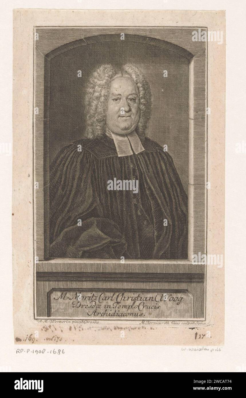 Portrait of Moritz Carl Christian Woog, Johann Martin Bernigeroth ...