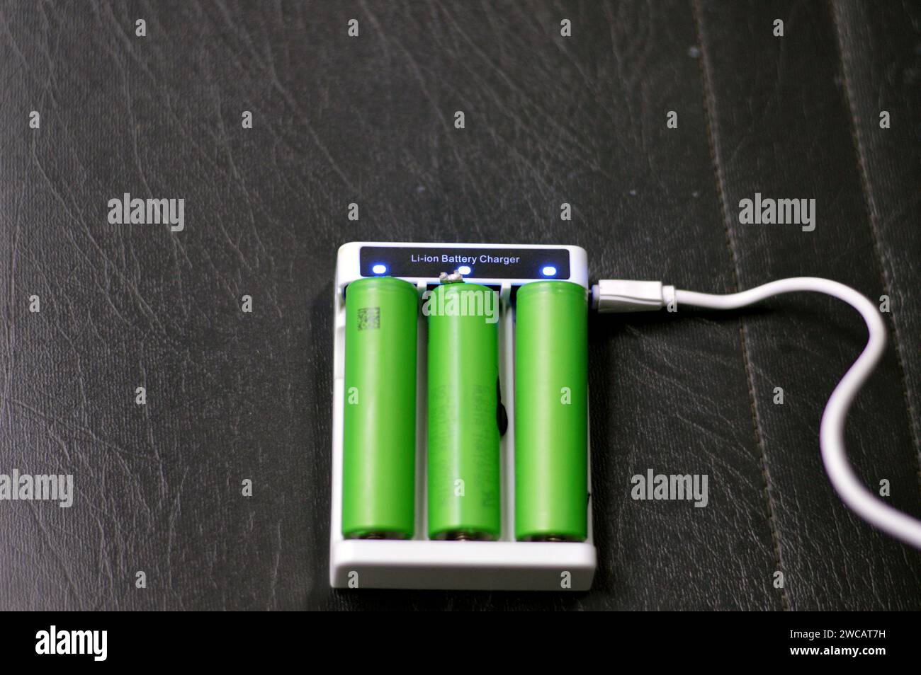 Cairo, Egypt, January 13 2024: 18650 battery pack cells, cylindrical ...