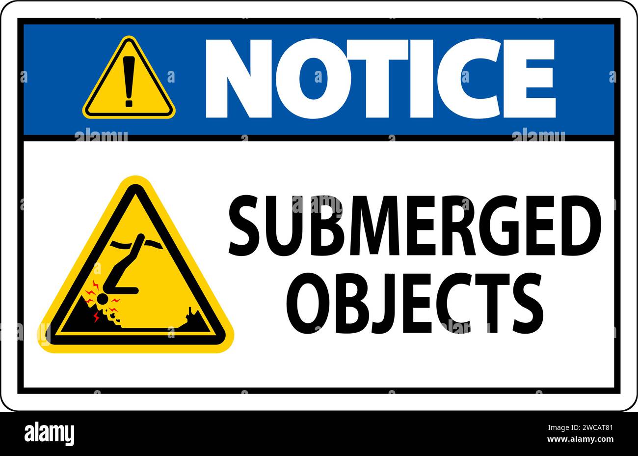 Water Safety Sign Notice - Submerged Objects Stock Vector Image & Art ...