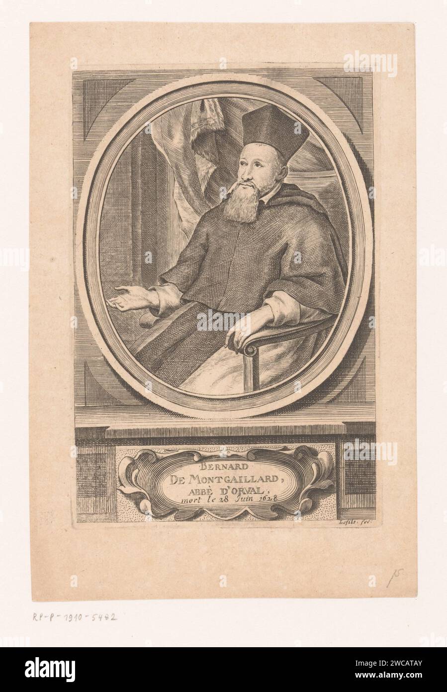 Portret van Bernard de Montgaillard, J.B. Lefils, 1600 - 1699 print ...