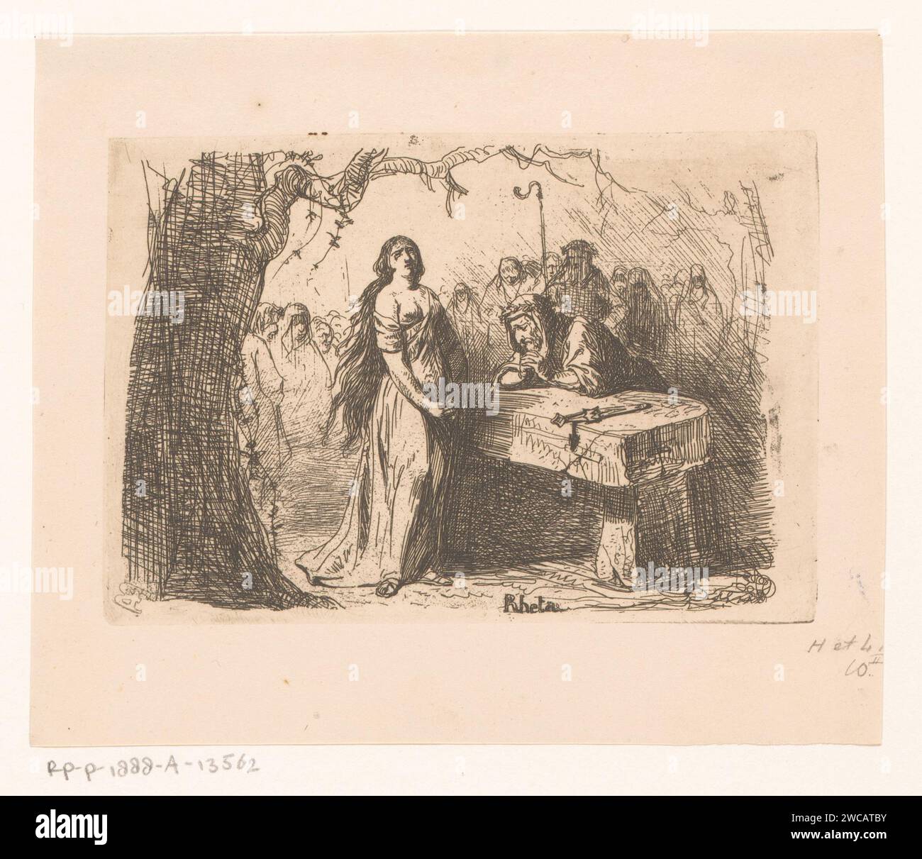 Young woman in the midst of Druids at a sacrificial table, Eugène ...