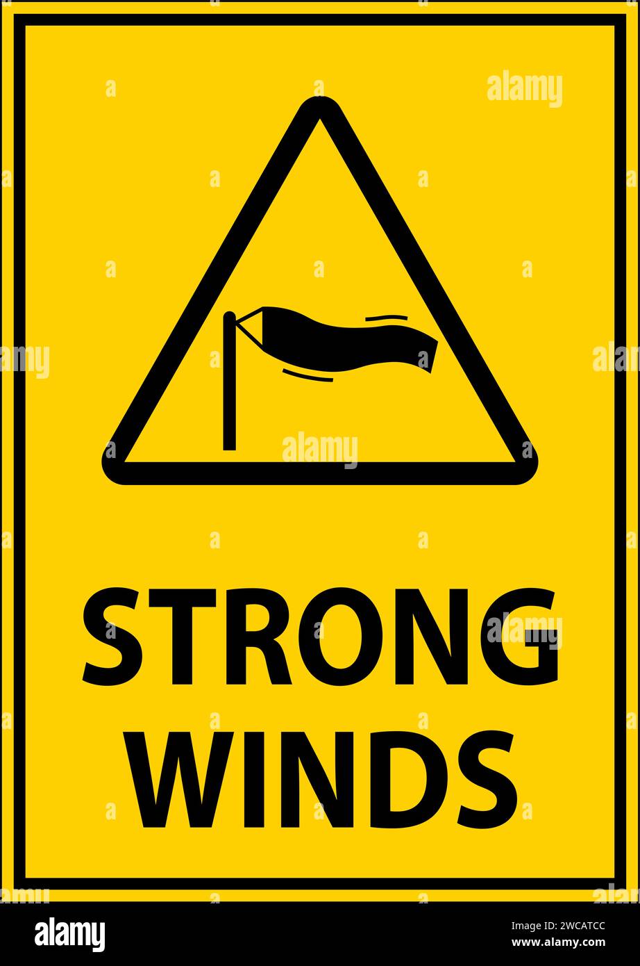 Water Safety Sign Warning - Strong Winds Stock Vector Image & Art - Alamy