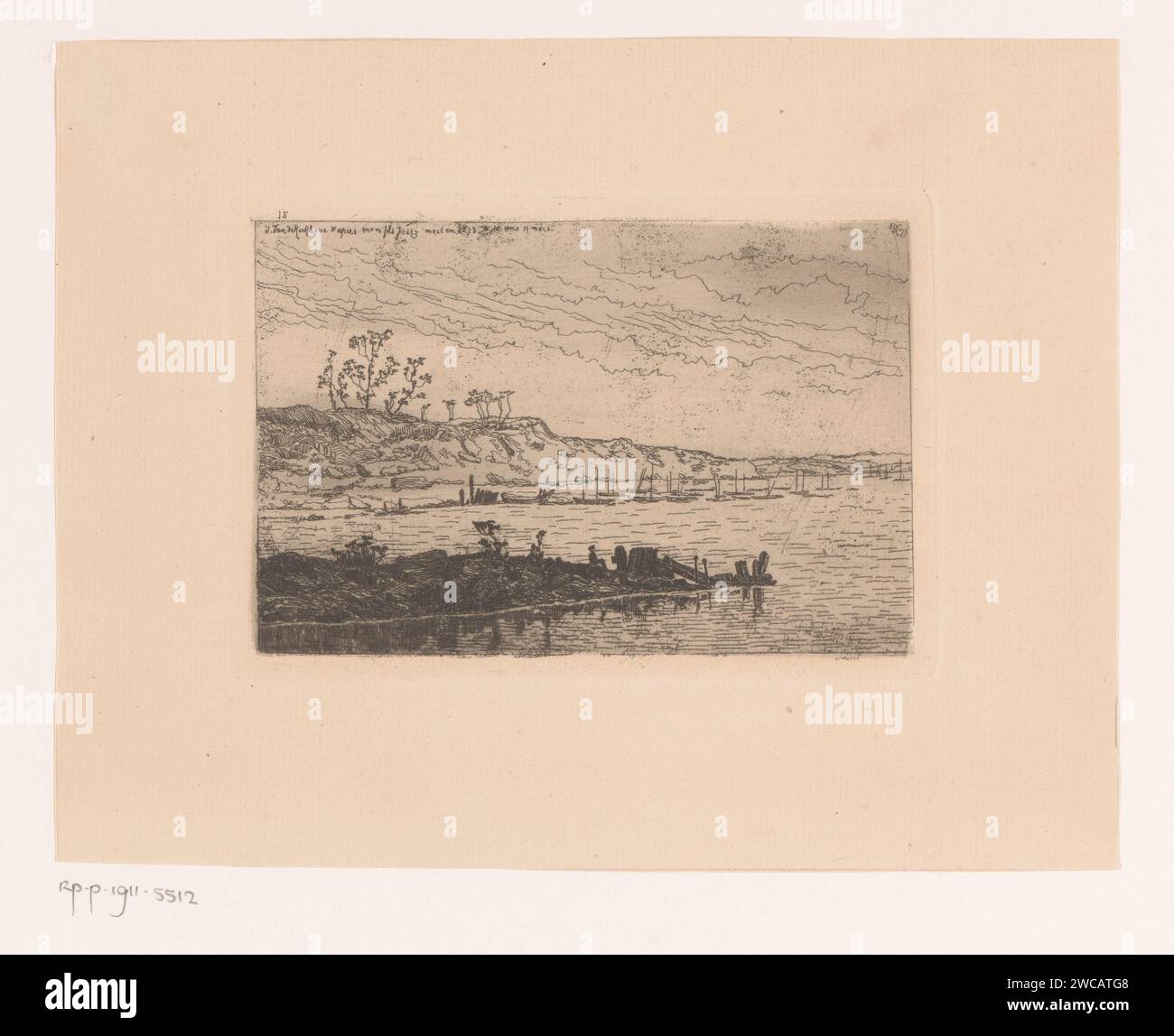 View of a harbor with fishing boats, Jan van de Kerkhove, after ...