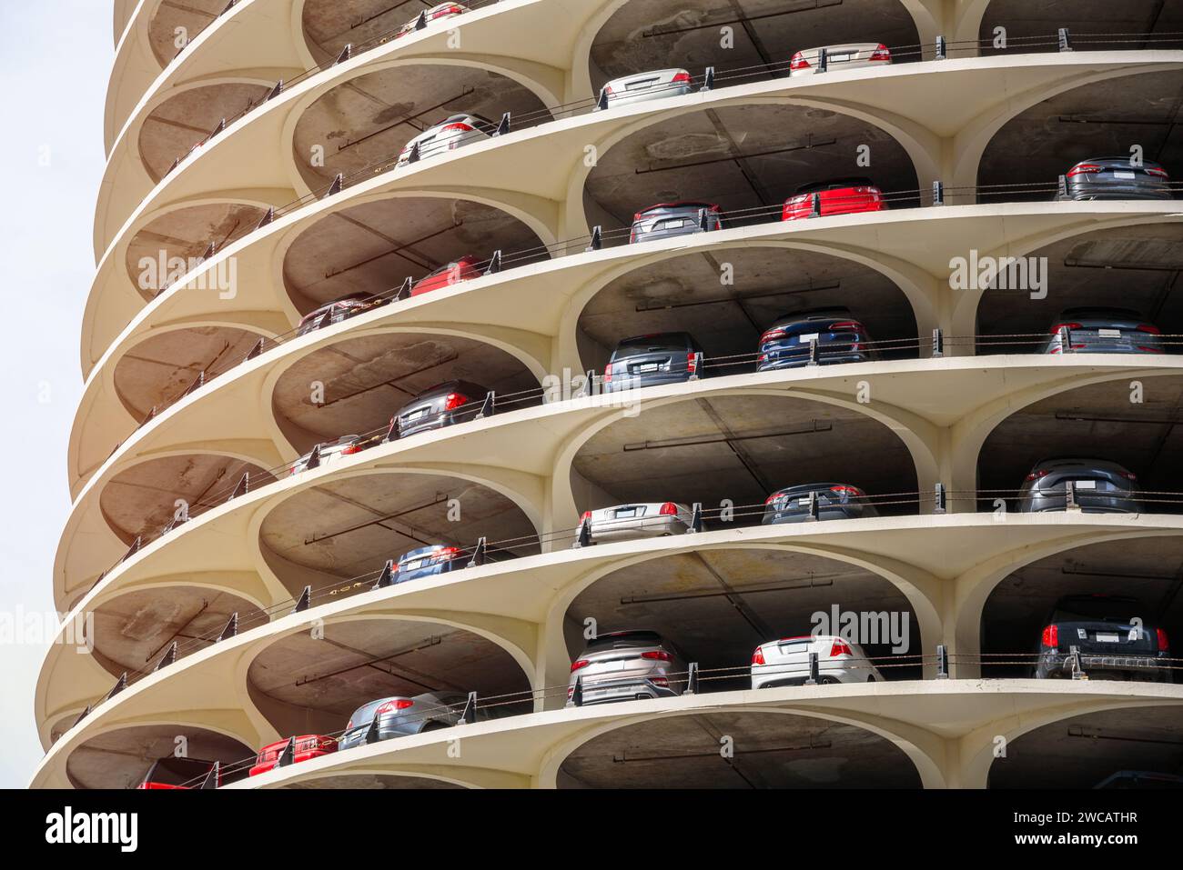Exterior of a modern muti-storey car park on a sunny spring day Stock ...