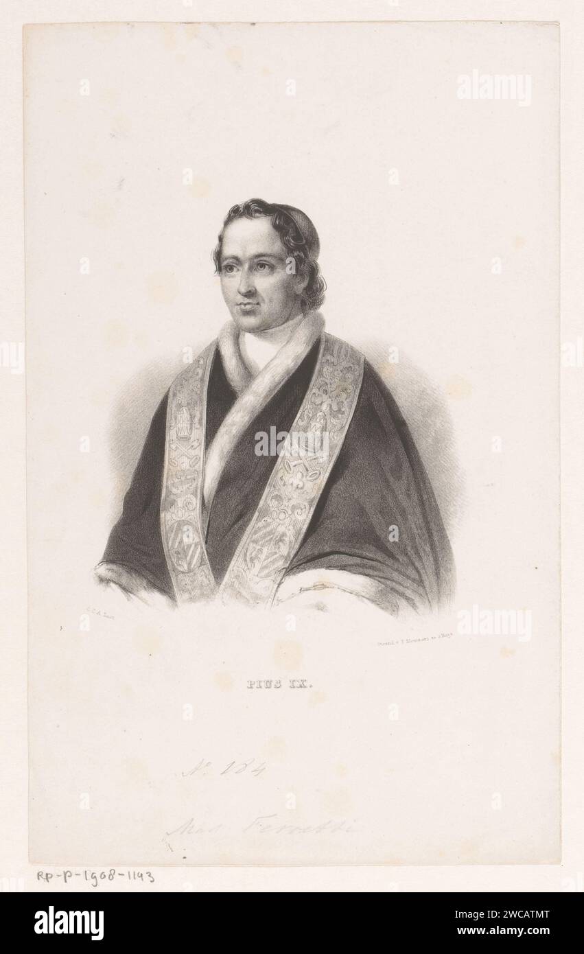 Portrait of Pope Pius IX, Carel Christiaan Antony Last, 1842 - 1887 ...