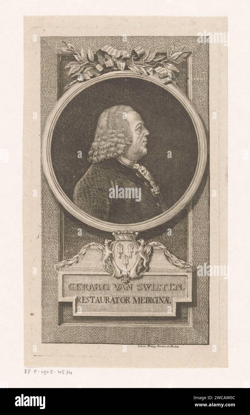 Portret Van Gerard van Swieten, John Philip Binder, 1760 - 1811 print ...