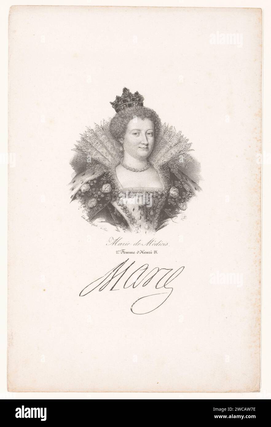 Portret Van Maria de 'Medici, Nicolas Maurin, 1825 - 1842 print Paris ...