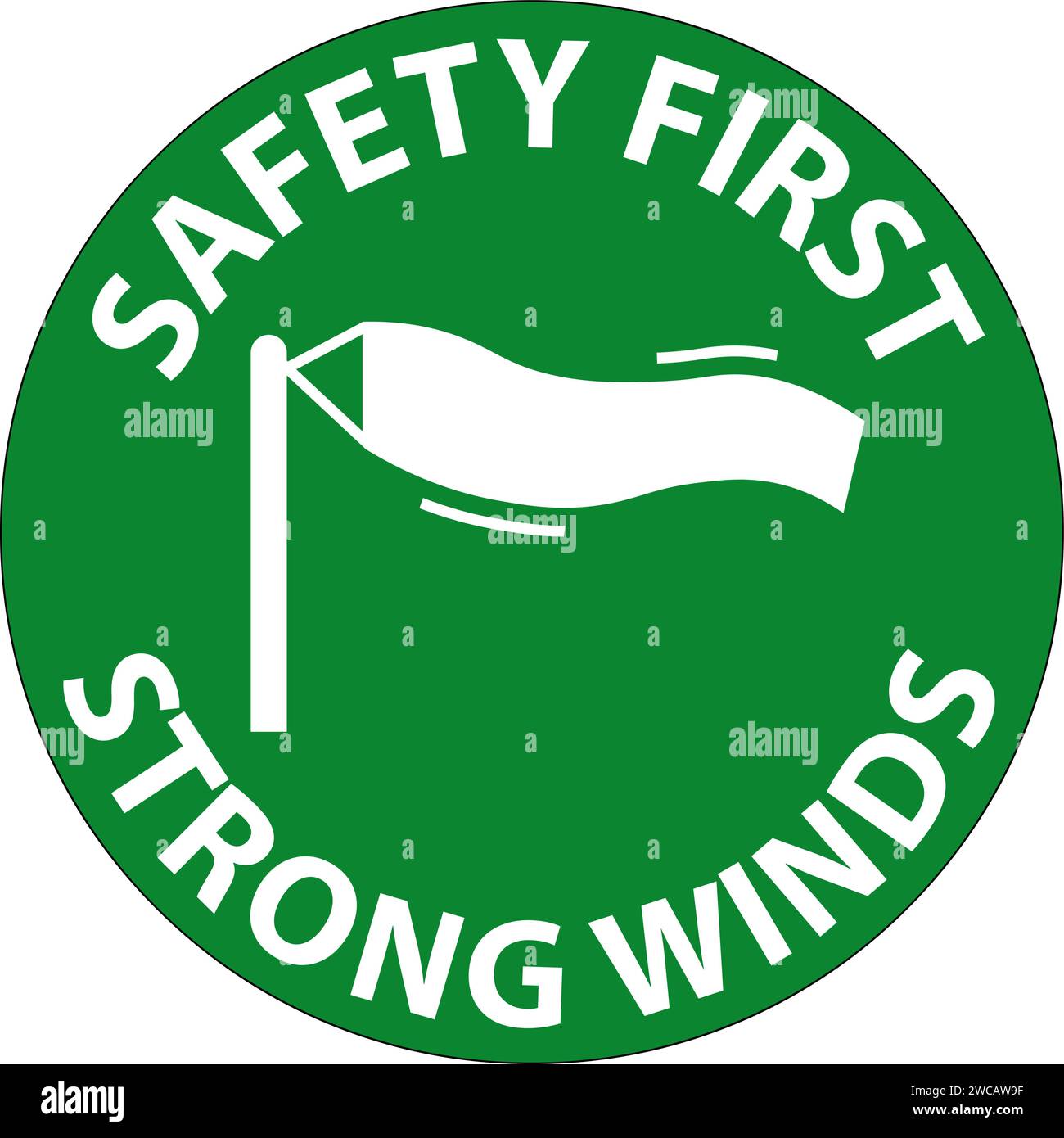 Water Safety First Sign - Strong Winds Stock Vector Image & Art - Alamy