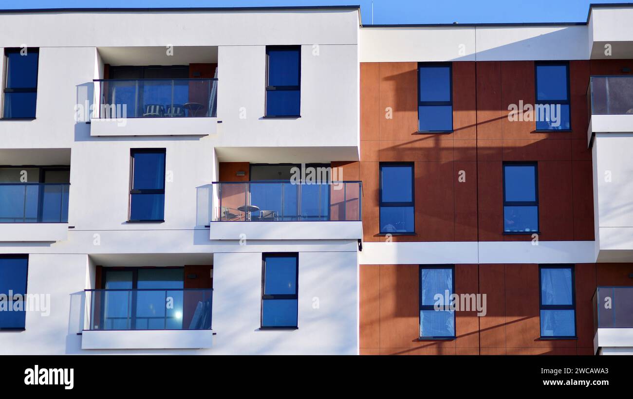 Residential area with modern apartment building. Multi Storey modern ...