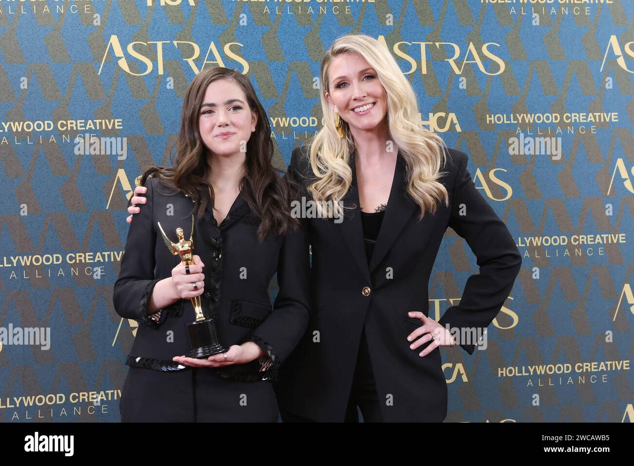 LOS ANGELES - JAN 6: Abby Ryder Fortson, Kelly Fremon Craig at the 7th Astra Film Awards at the ...