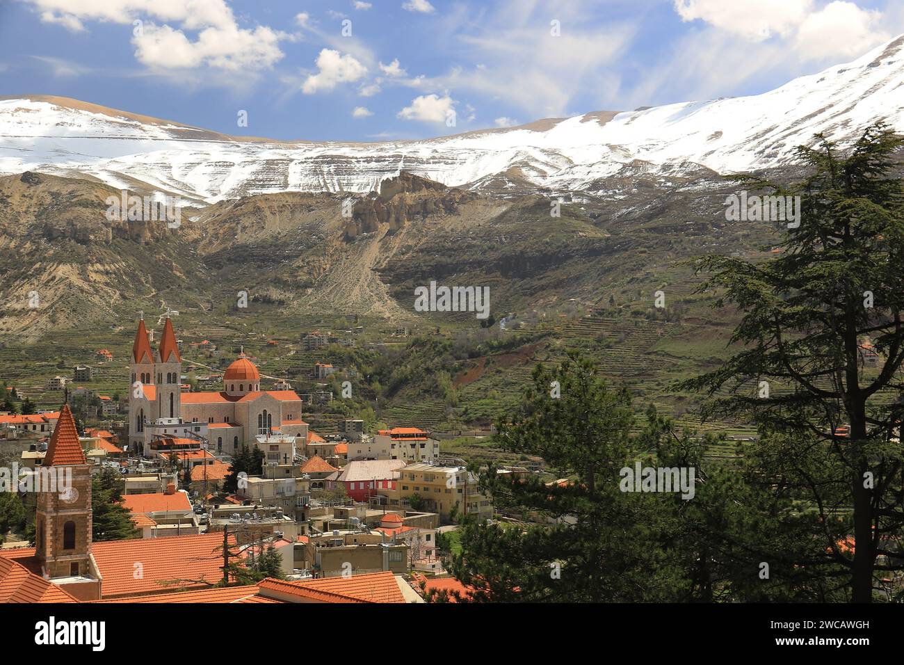 Saint Saba, Sebastian, church in the Lebanese town of Bcharre Stock ...