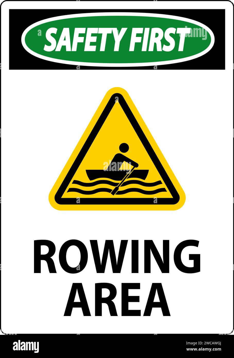Water Safety First Sign - Rowing Area Stock Vector Image & Art - Alamy