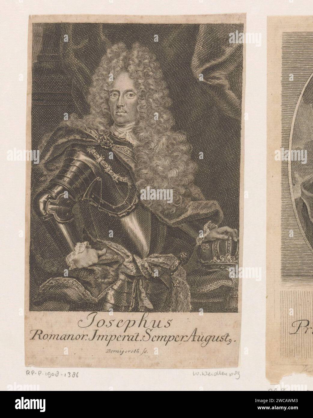 Portrait of Jozef I, Roman-German Emperor, Martin Berbigeroth, 1705 ...