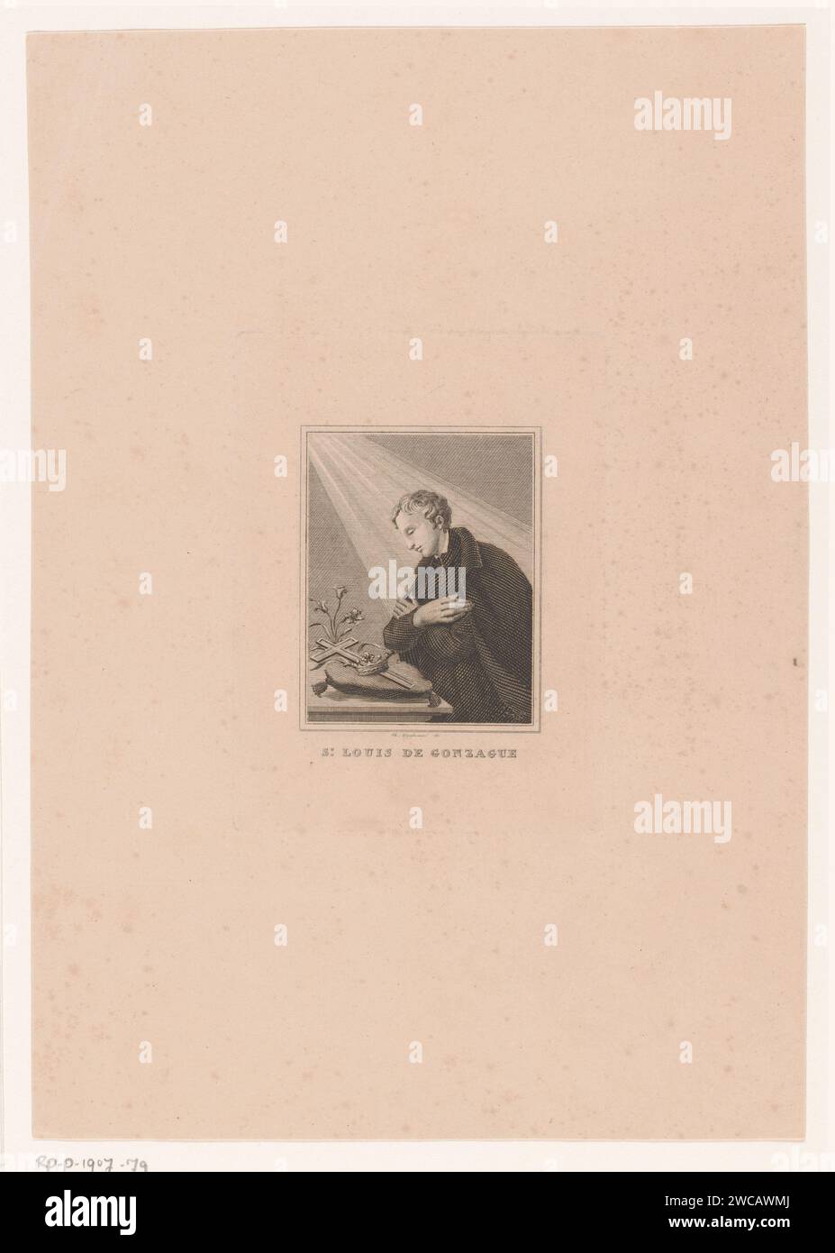Portret van Aloysius Gonzaga, Charles Onghena, 1816 - 1886 print paper ...