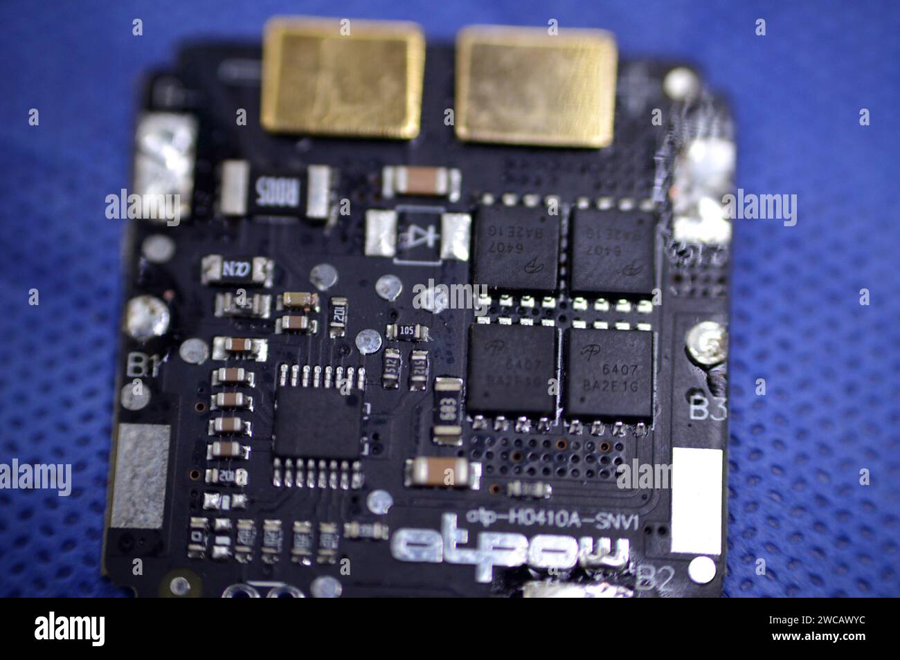 Cairo, Egypt, January 13 2024: electronic board for 18650 battery pack ...