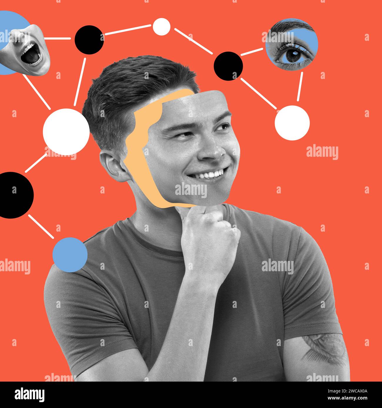 Contemporary art collage. Psychology and inner world Stock Photo - Alamy