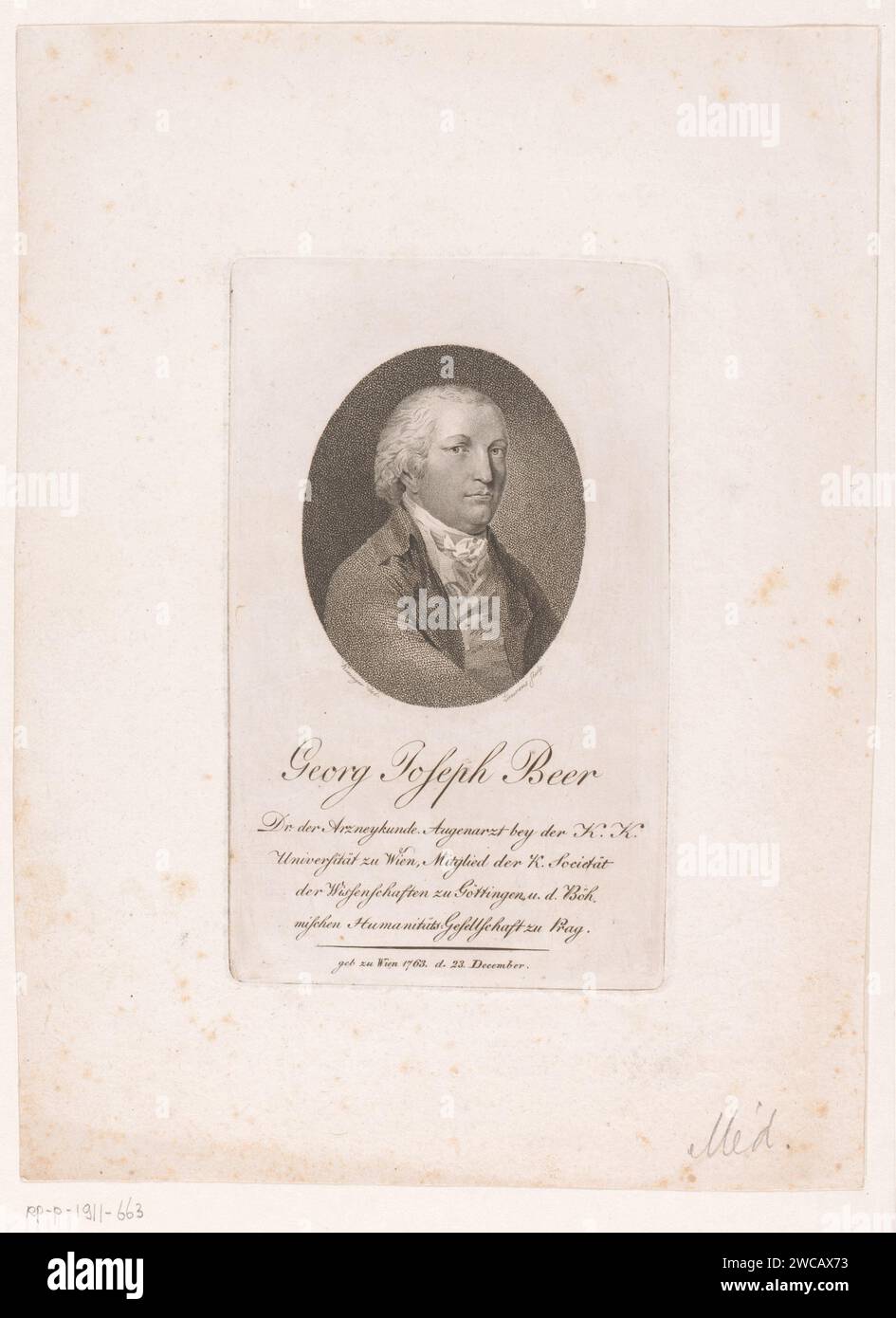 PortraT van Georg Joseph Beer, Johann Daniel Laurenz (II), after Vincenz Georg Kininger, 1802 ...