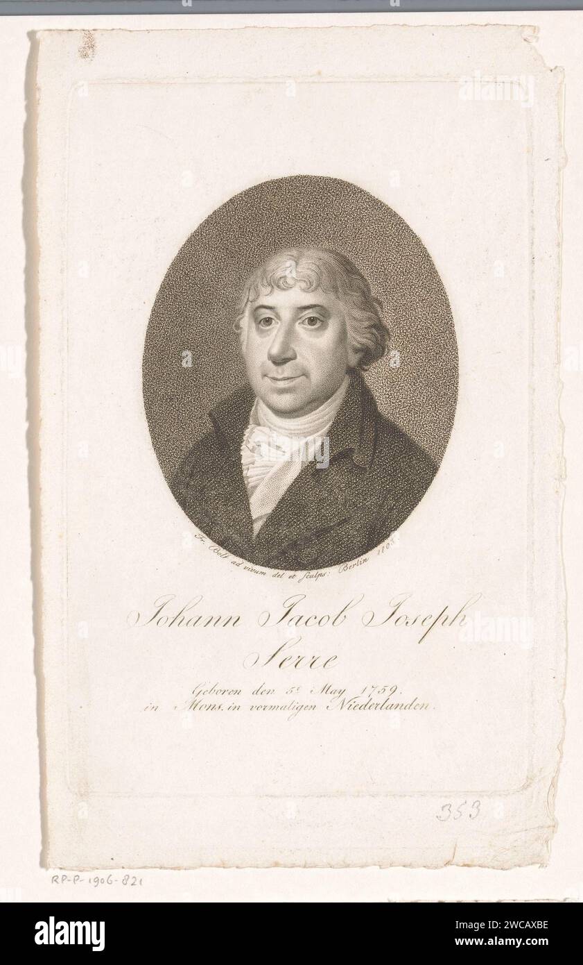 Portrait van Johann Jacob Joseph Serre, Johann Friedrich Bolt, 1803 ...
