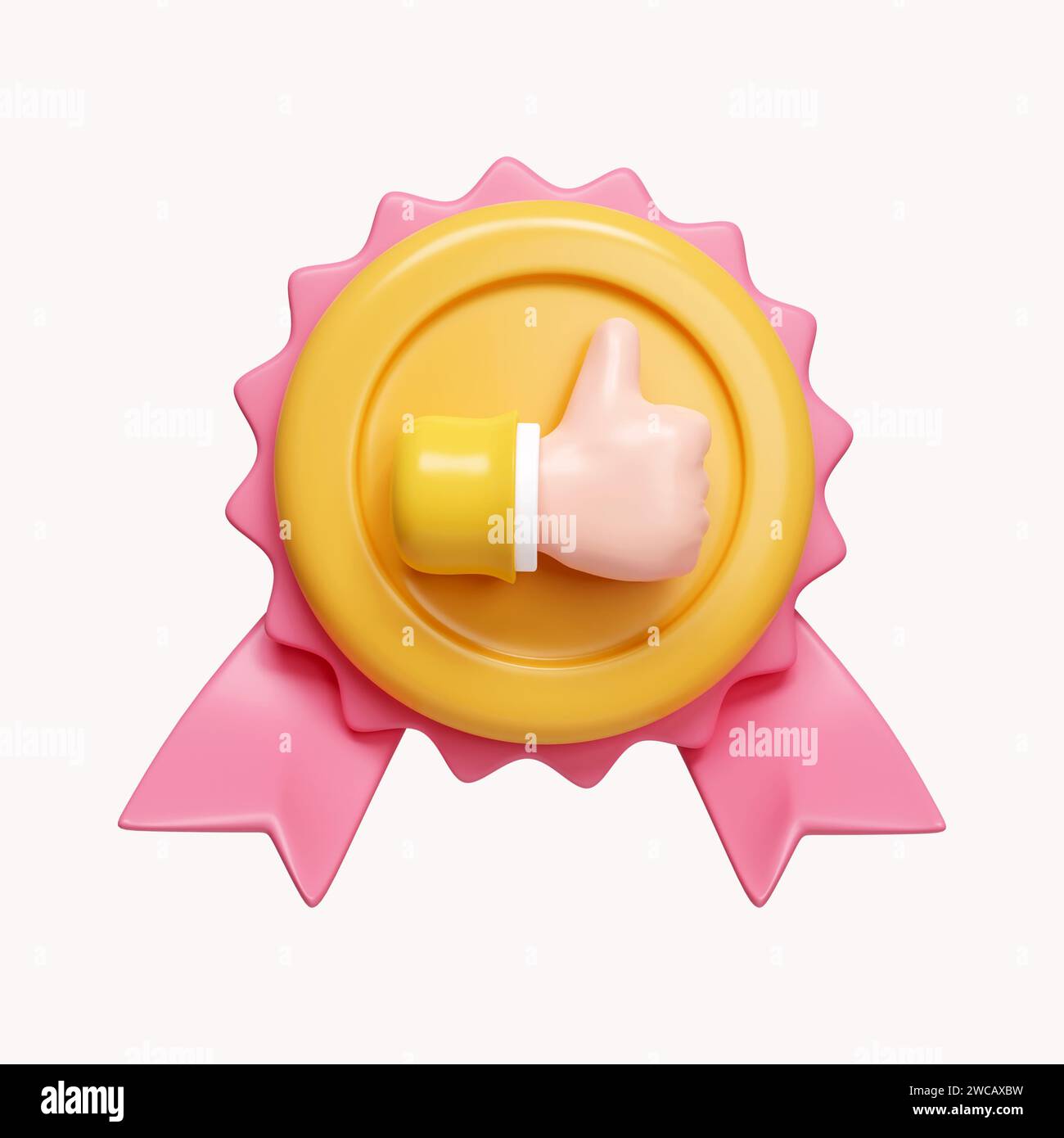 3d 3D quality guarantee medal with star and ribbon. icon isolated on ...