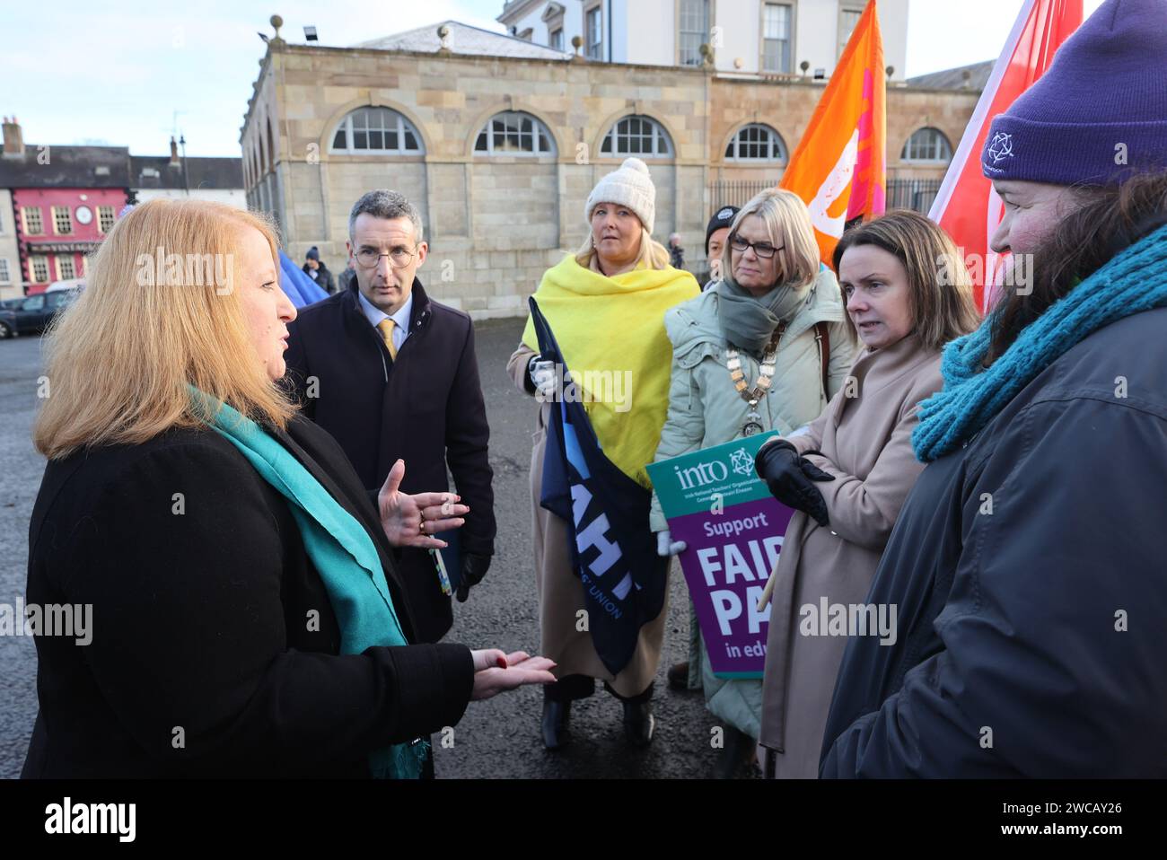 Alliance Party Leader Naomi Long Left With Party Colleague Andrew