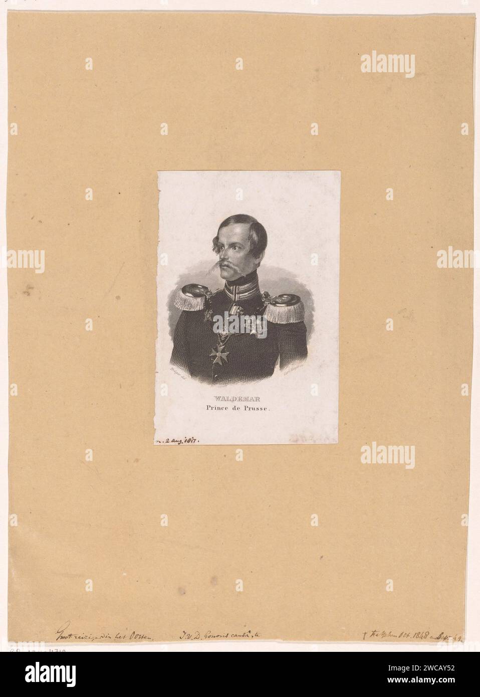 Portrait van Friedrich Wilhelm Waldemar von Preussen, Carl Mayer, after ...