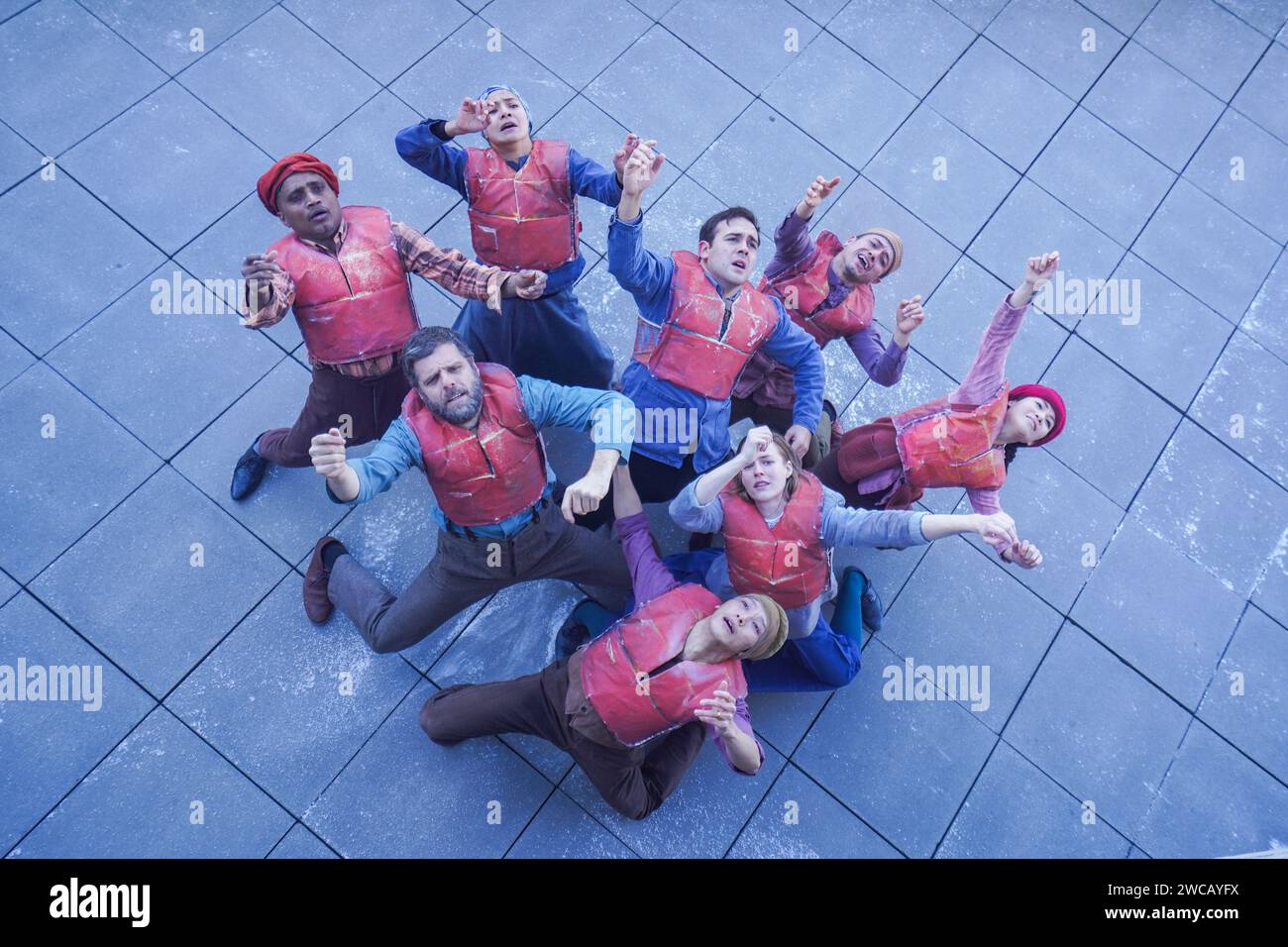 London, UK. 15 January 2024. .The cast of the physical theatre company ...