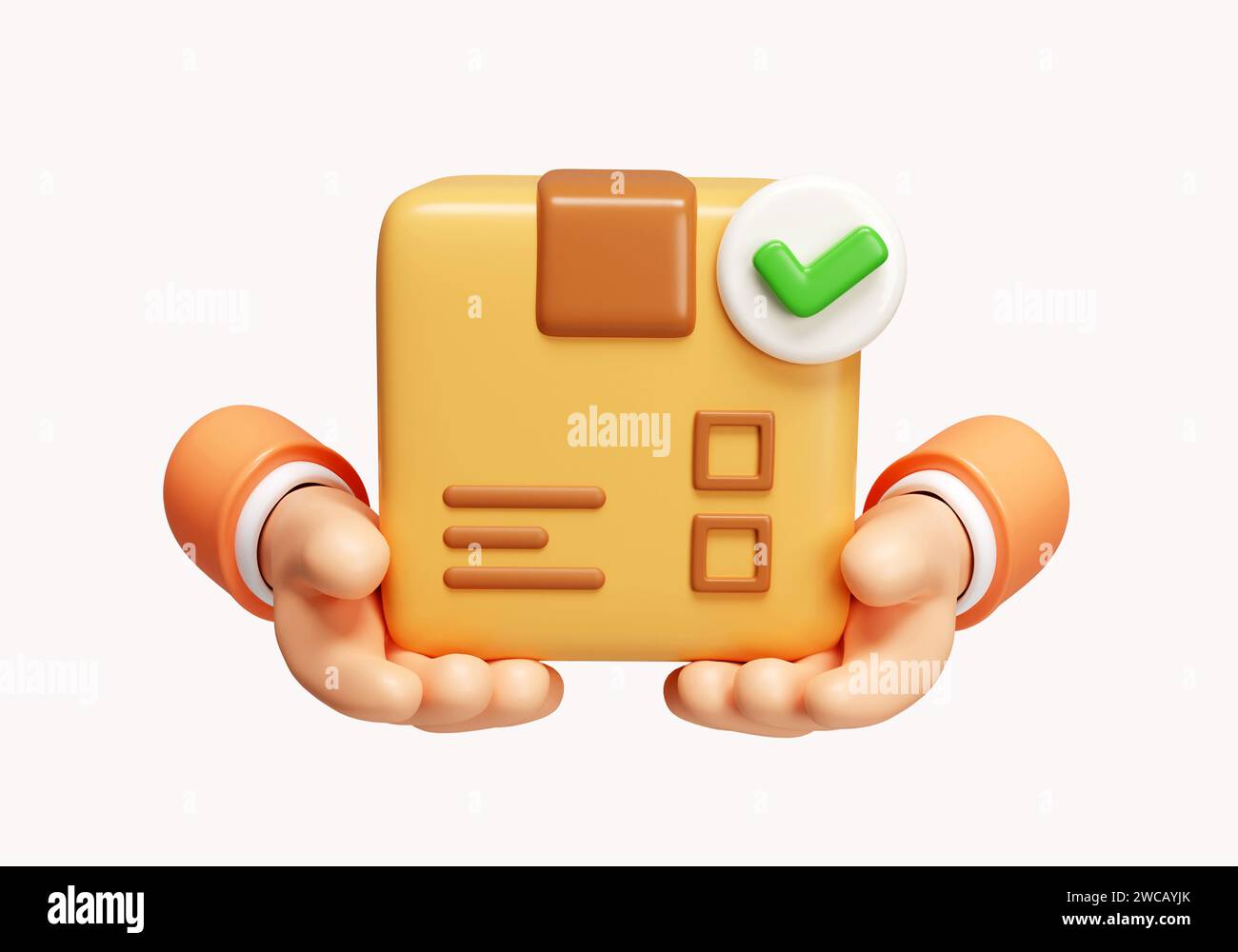 3d hand hold card box with correct mark. delivery successfully ...