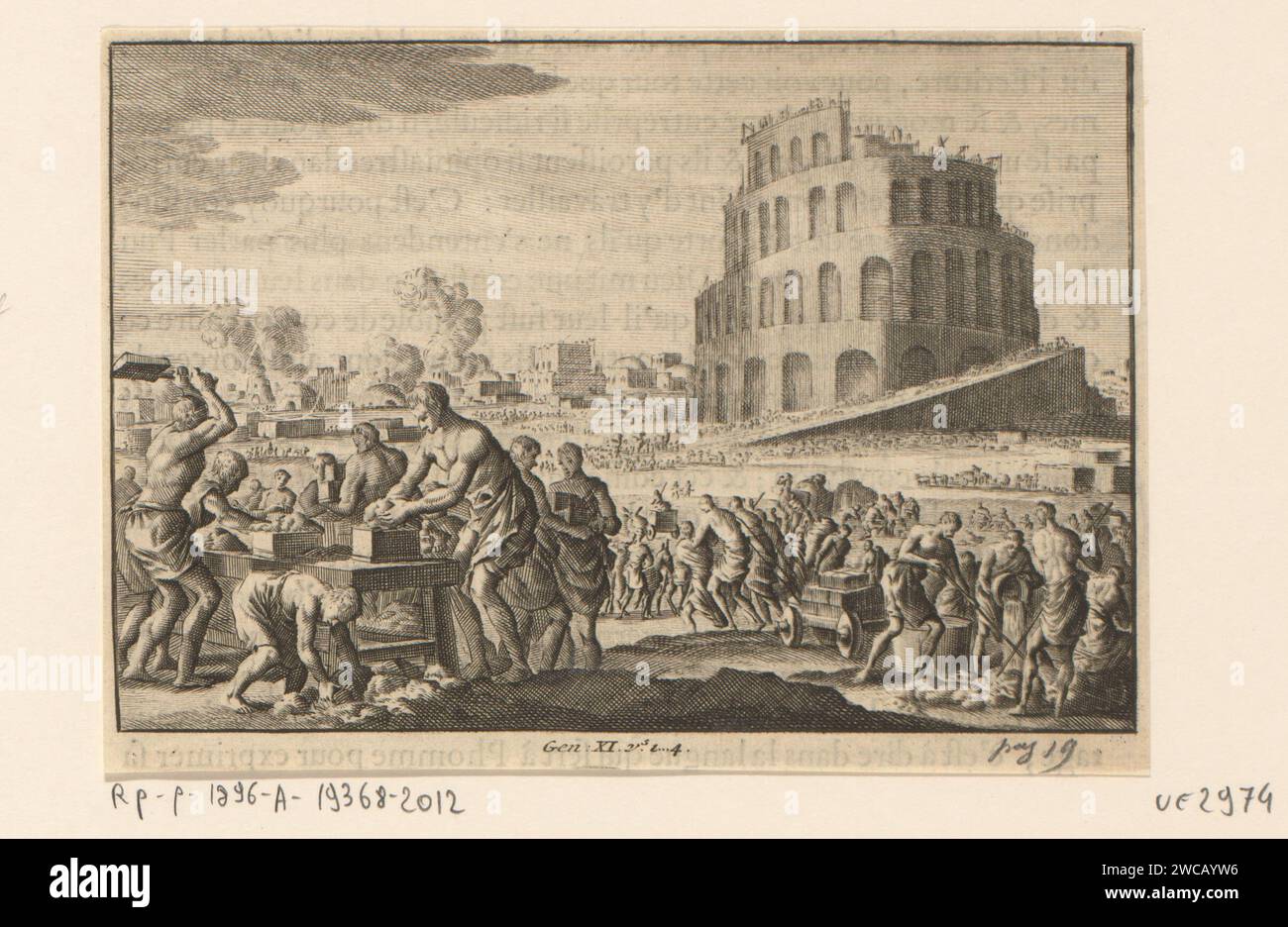 Construction of the tower of Babel, Jan Luyken, 1703 - 1762 print Print Maker: Haarlem Publisher ...