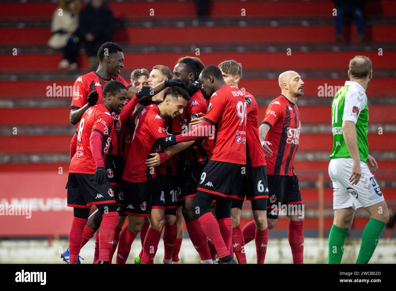 Seraing, Belgium. 14th Jan, 2024. FALL PAPE Moussa forward of RFC ...