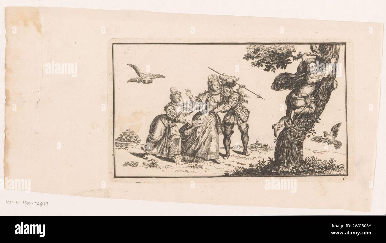 Scene from the story of Don Quixot, Johann Christoph Weigel, 1725 print ...