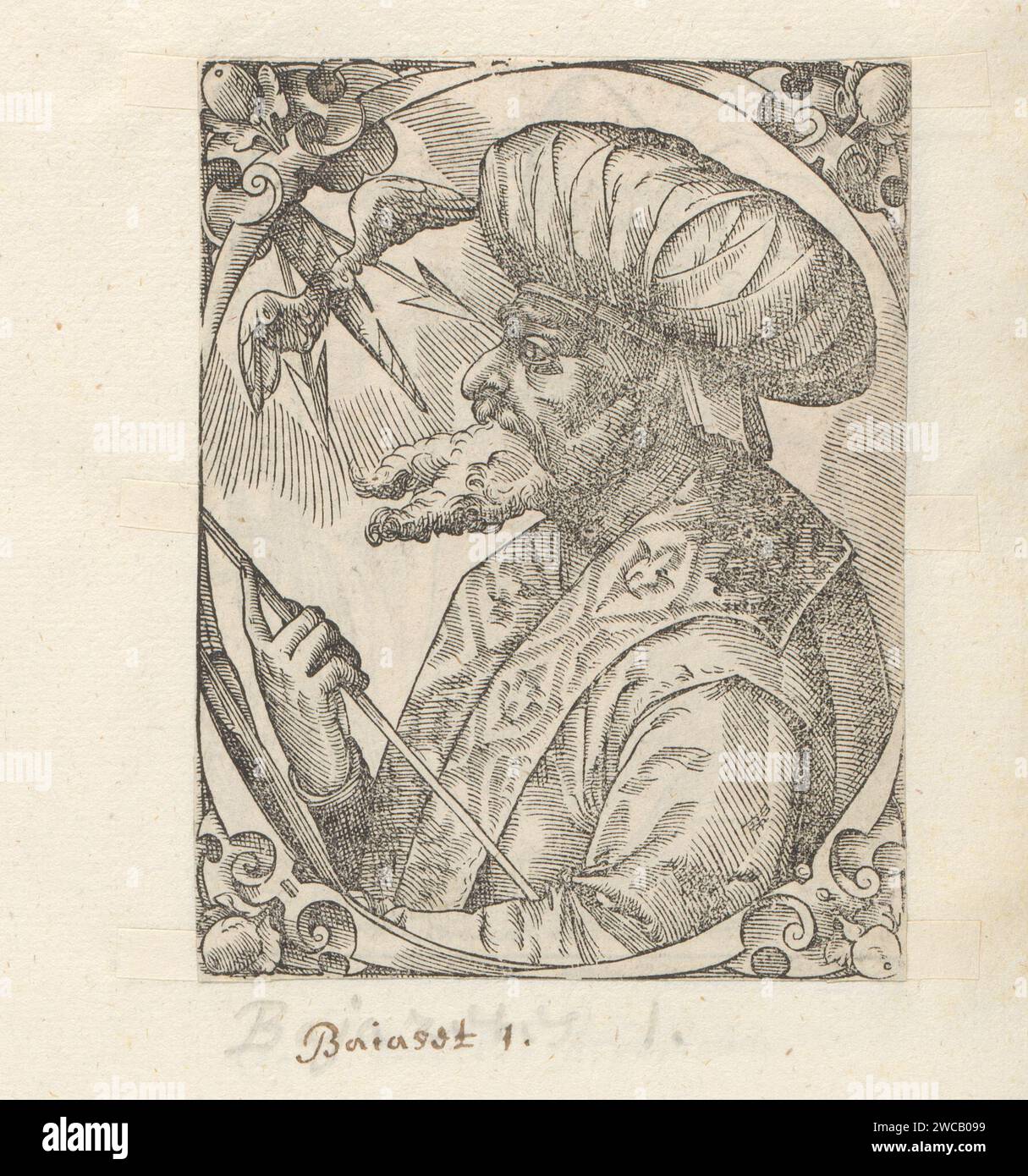 PortraT van Sultan Bayzid I, Anonymous, After Tobias Stimmer, 1549 ...