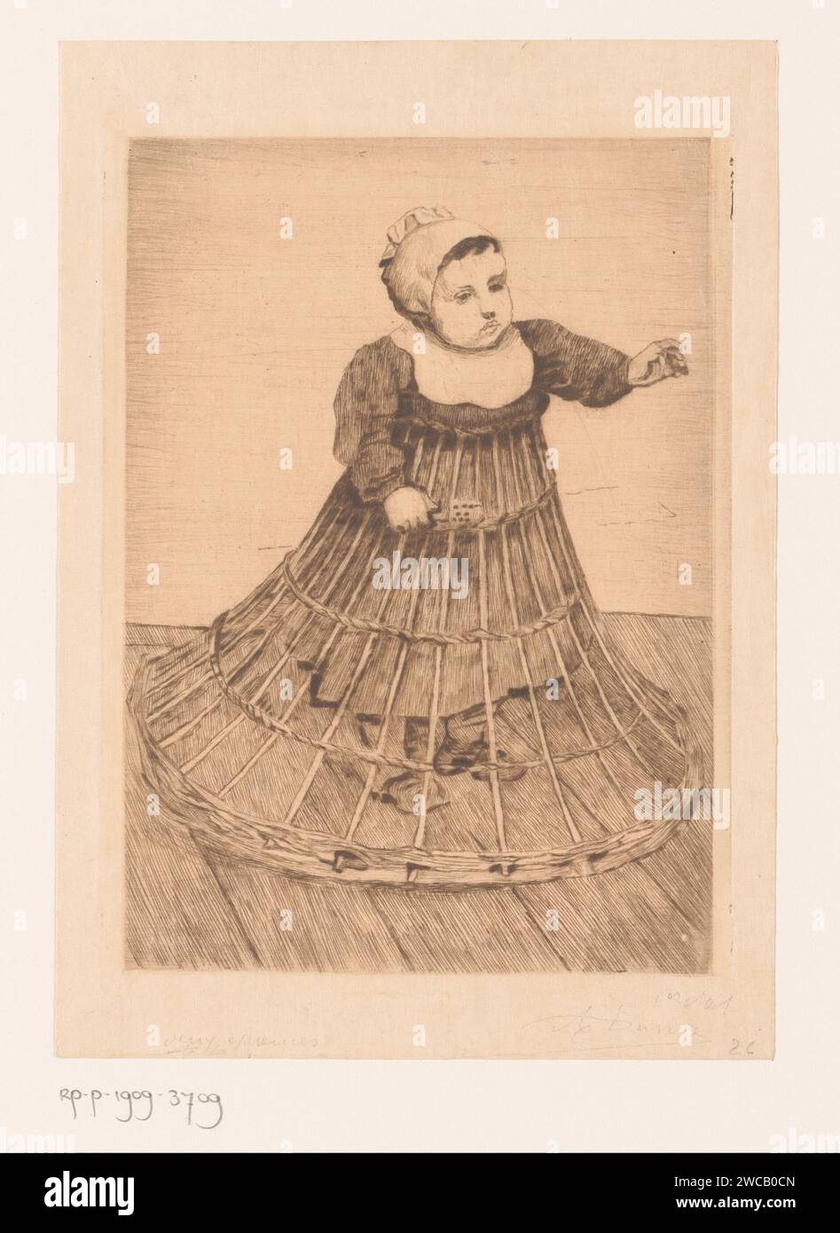 Young girl, standing in a walking rack, Auguste Danse, After Xavier ...