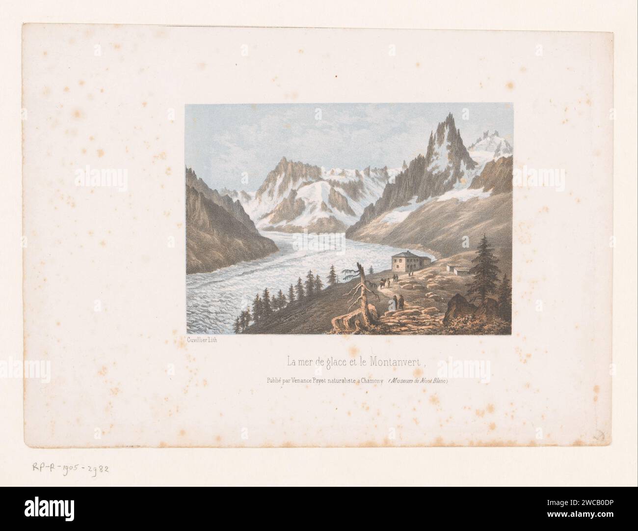 View of the glacier mer de glace and montanvert in the chamonix valley ...