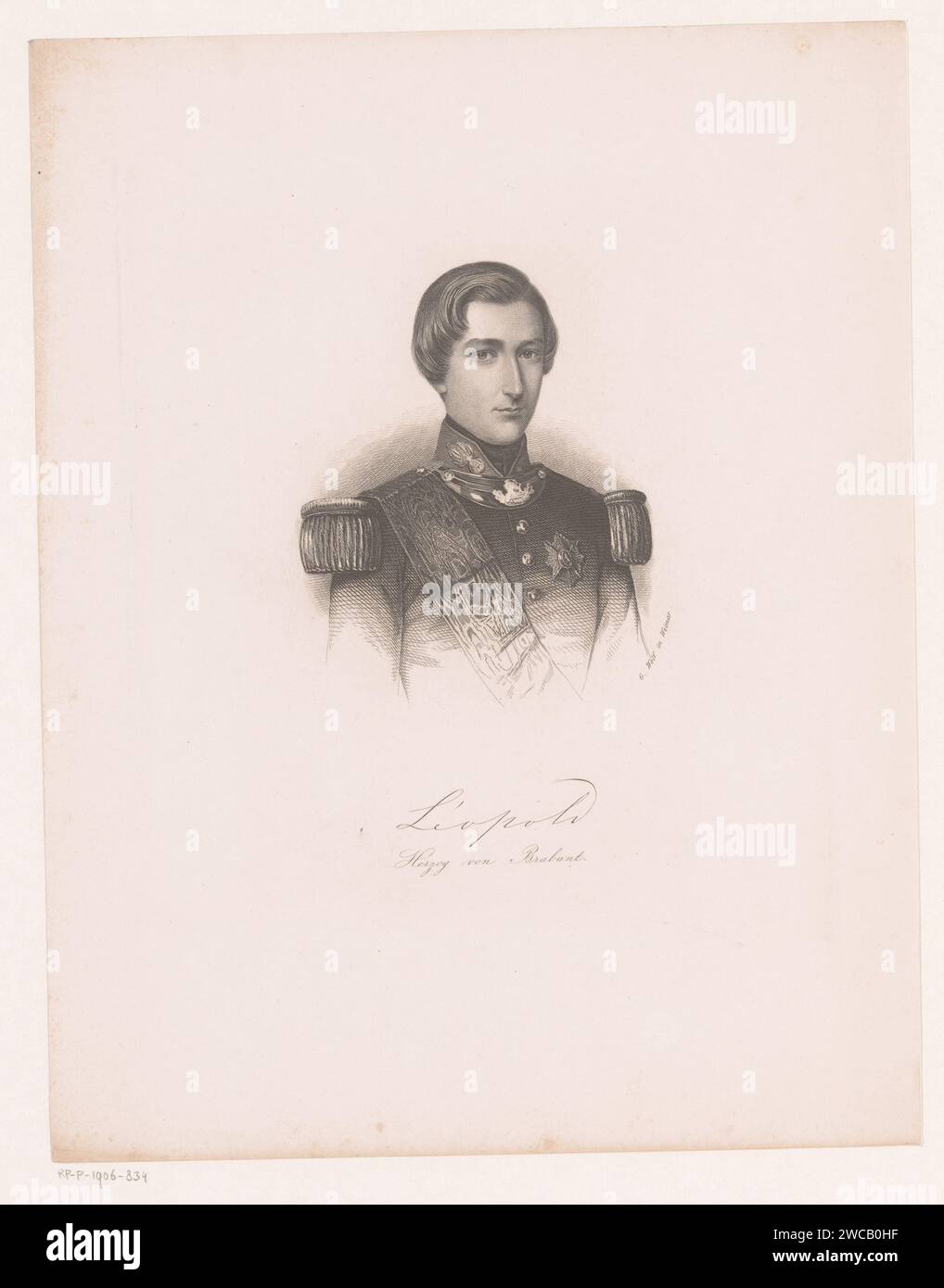 Portrait of Leopold II, King of Belgium, Georg Wolf, 1845 - 1865 print ...