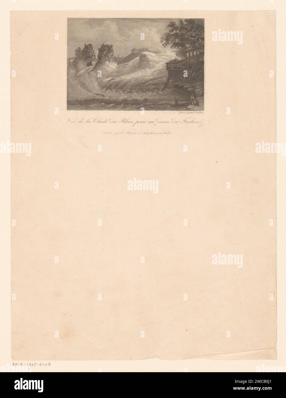 View of the Rheinfall, Lukas Weber, 1821 - 1850 print Switzerland paper ...