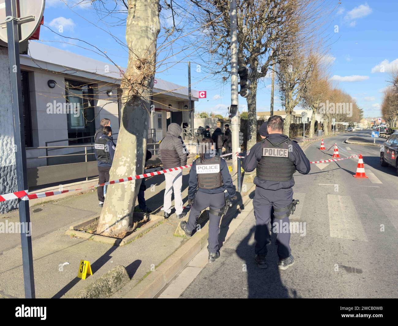 Police activity outside BCP bank on January 15, 2024 in Champigny-sur ...