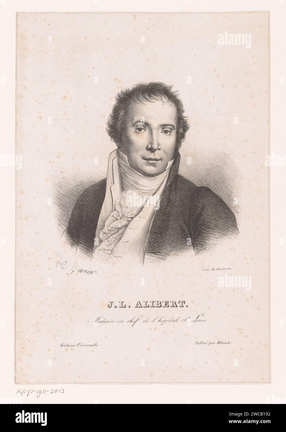 Portret van Jean-Louis Alibert, Hippolyte Louis Garnier, 1823 print ...