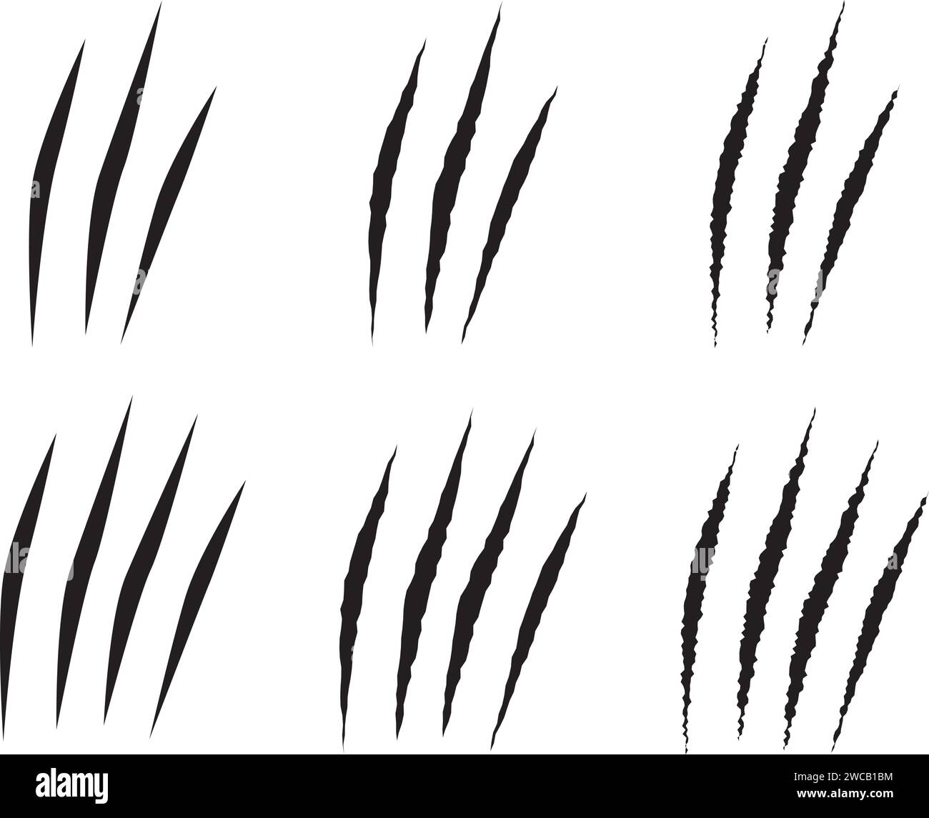 Six cat scratches set with different sharp condition Stock Vector Image ...