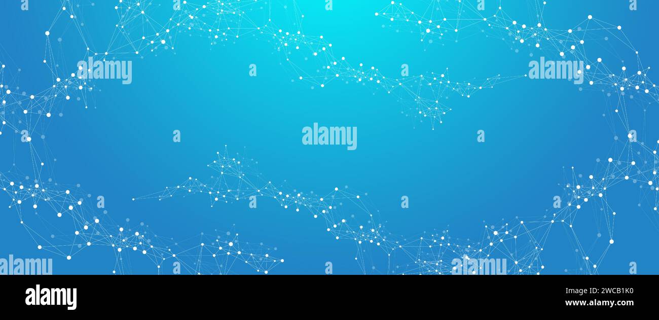 Global network connection banner design template. Header social network ...