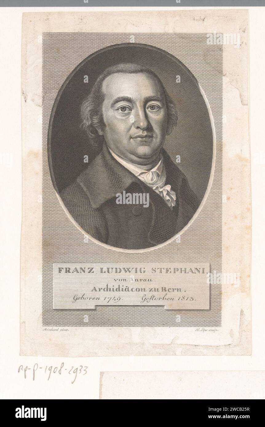 PortraT van Franz Joseph Stephani, Johann Heinrich Lips, after Reinhard ...
