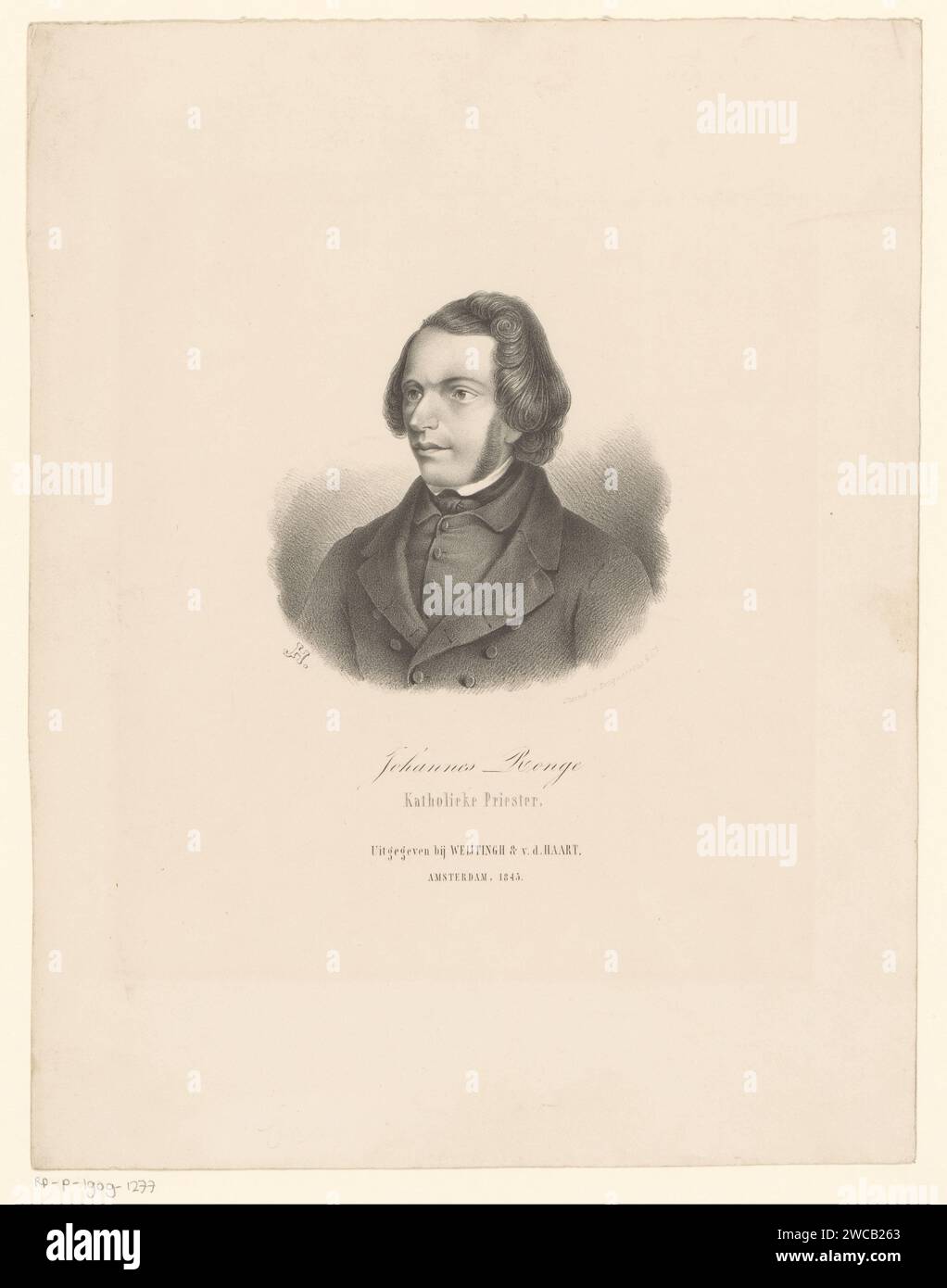 Portrait of Johannes Ronge, Johannes Hilverdink, 1845 print Amsterdam ...