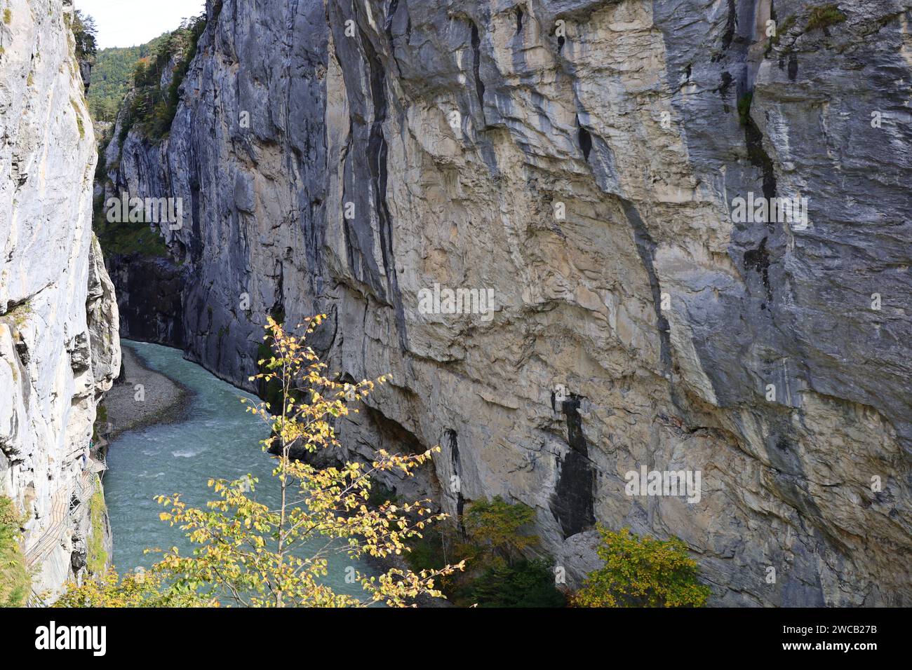 The Aare Gorge is a section of the river Aare tnear the town of ...