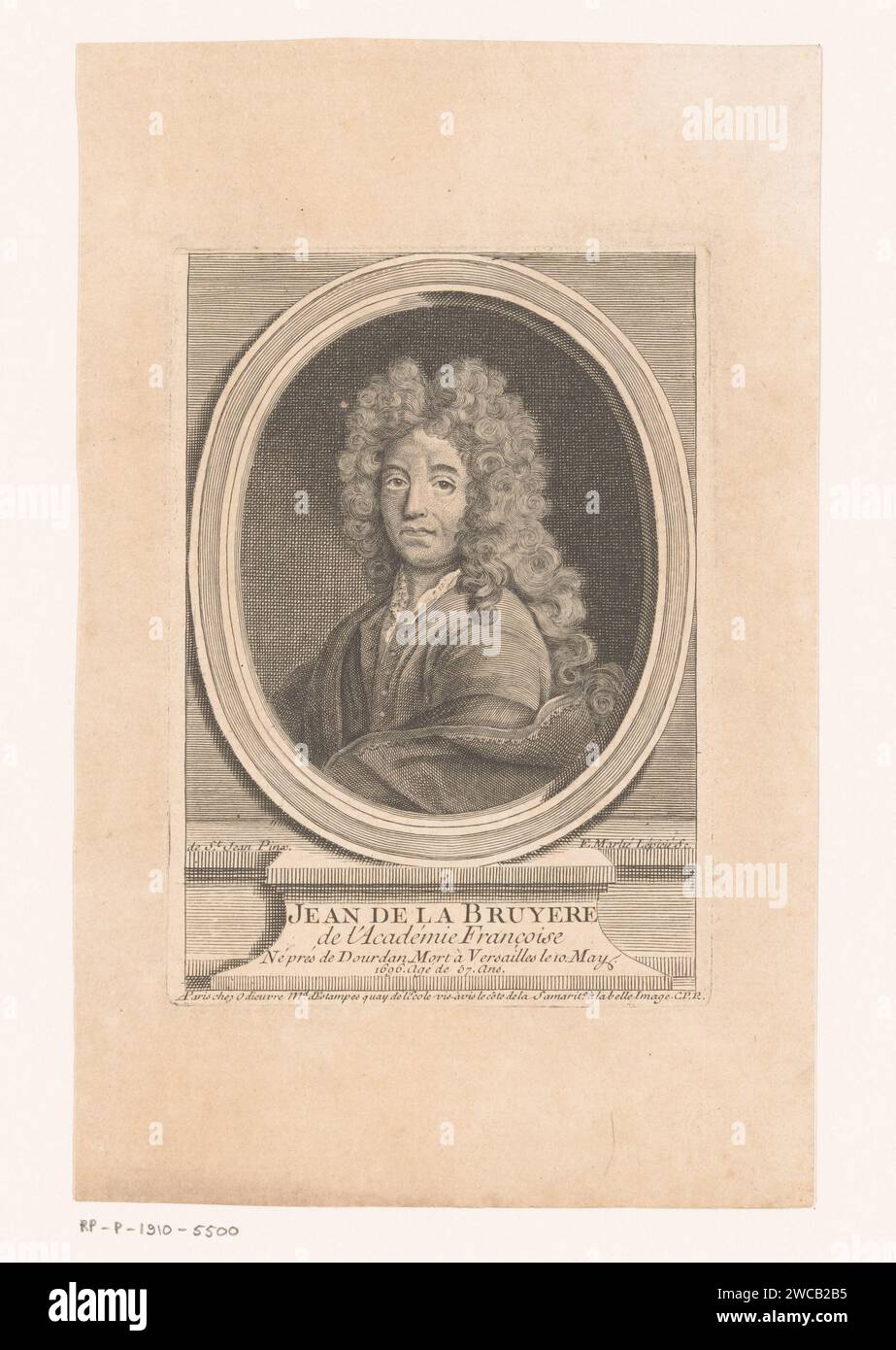 Portret van Jean de la Bruyère, Élisabeth Lépicié, After Jean de Saint ...