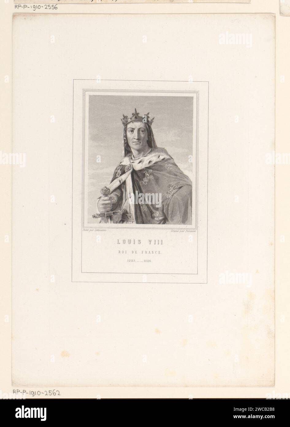 PortraT van Lodewijk VIII, Jacques Etienne Pannier, after Karl Ernst ...