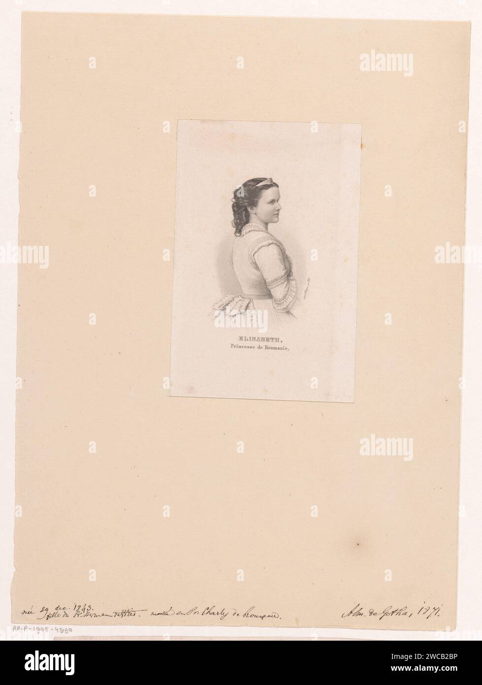 Portrait of Elisabeth Zu Wied, Queen of Romania, Carl Mayer, 1843 ...