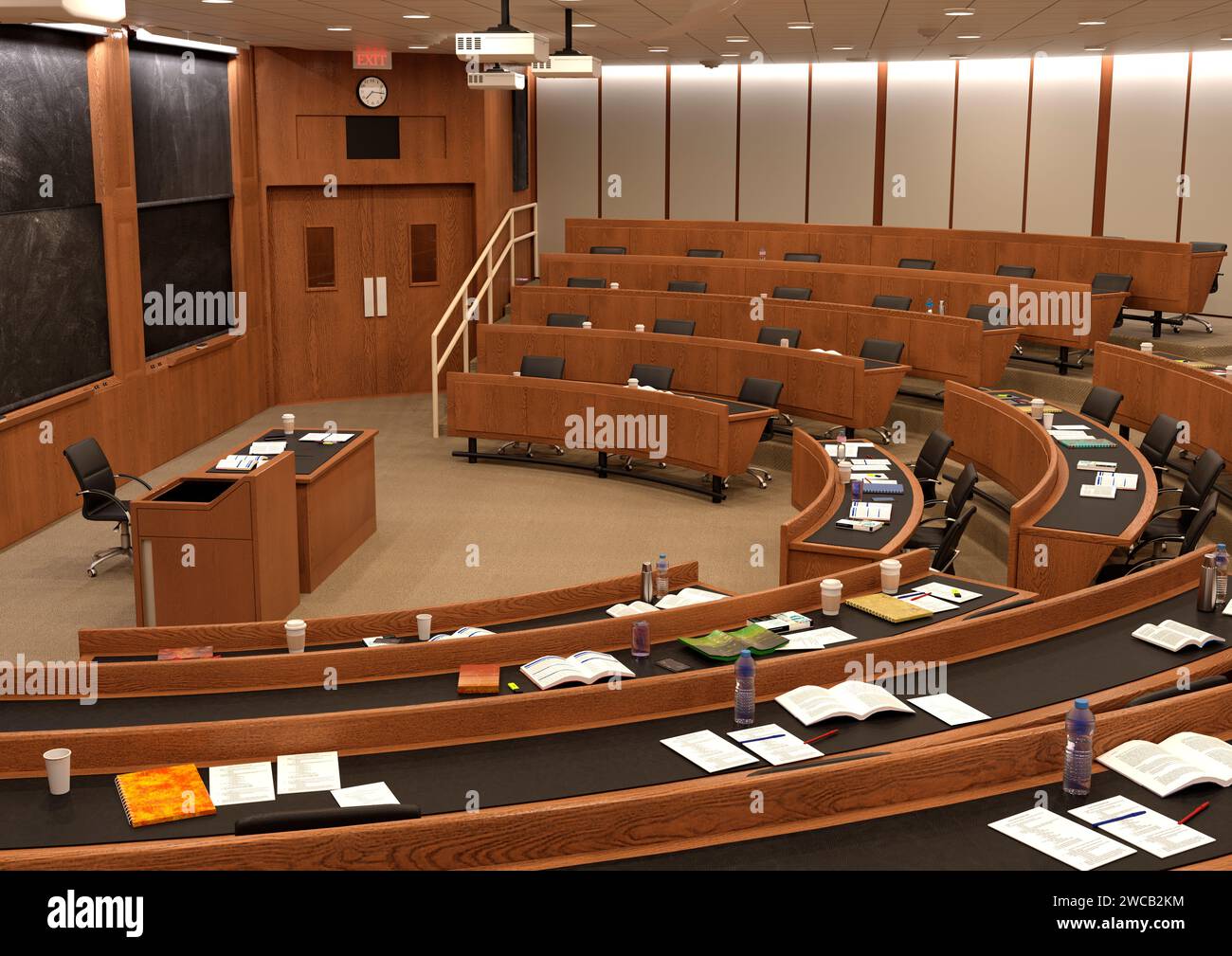 3D rendering of a college classroom interior Stock Photo - Alamy
